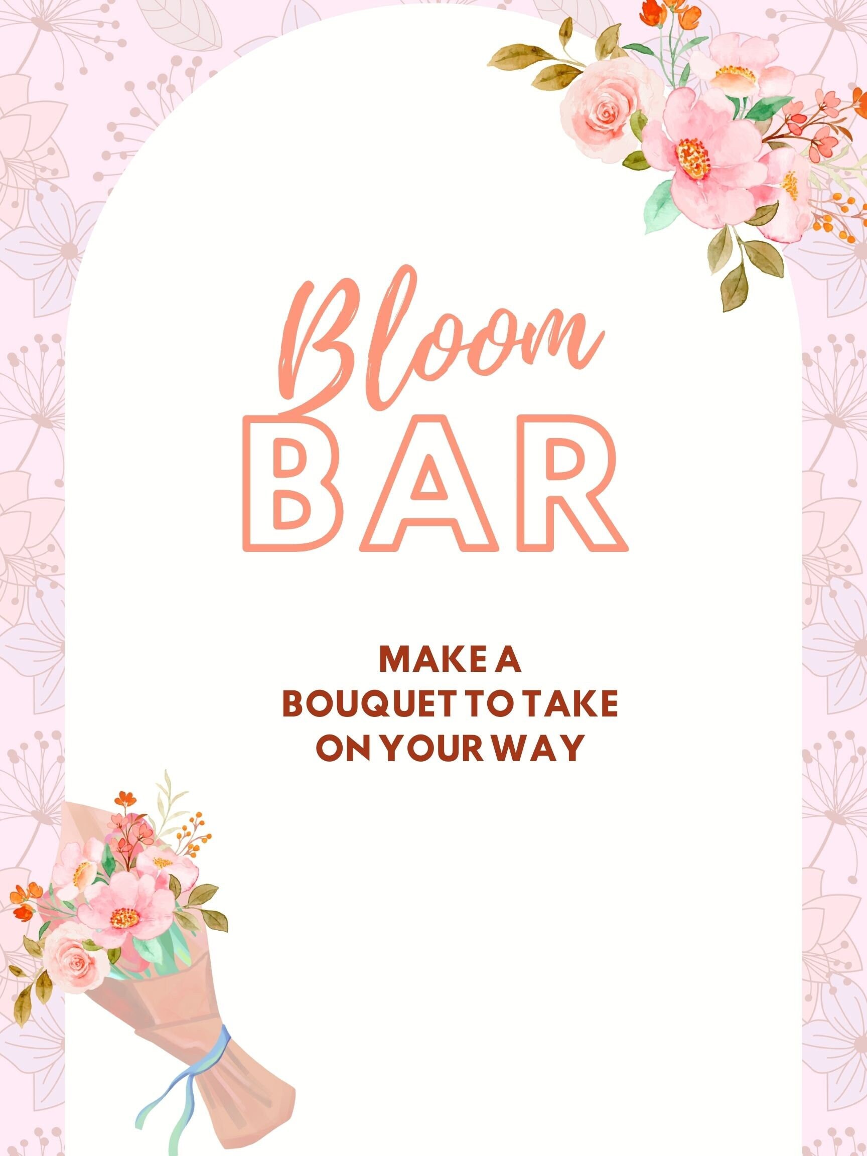 Bloom Bar Sign | Flower Bar Sign | DIY Flower Station Sign | DIY ...