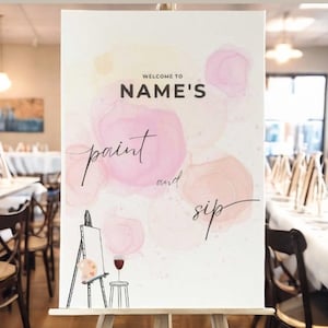 Paint and Sip Sign | DIY Paint Party | Paint and Easel | Ladies Night ...