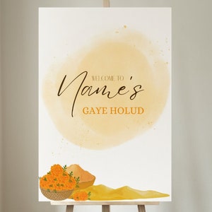 Gaye Holud Welcome Sign | Haldi Poster | Minimal Design | Bengali ...