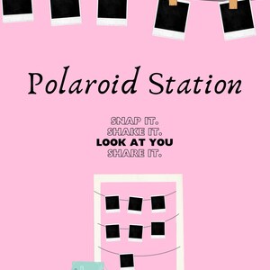 Polaroid Station Sign | DIY Photobooth Sign | Party Favors | Selfie ...