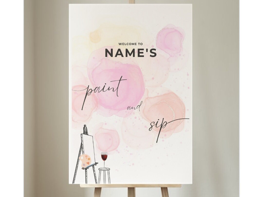 Paint and Sip Sign DIY Paint Party Paint and Easel Ladies Night Date ...