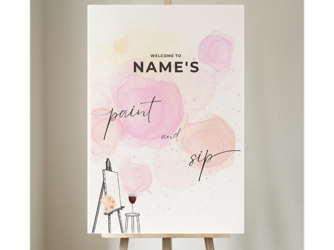 Paint and Sip Sign | DIY Paint Party | Paint and Easel | Ladies Night ...