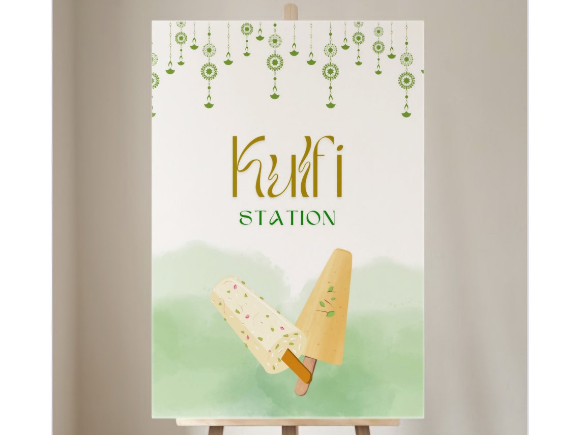 Kulfi Station Stall Sign | Desi Ice Cream Poster | Indian Bengali ...