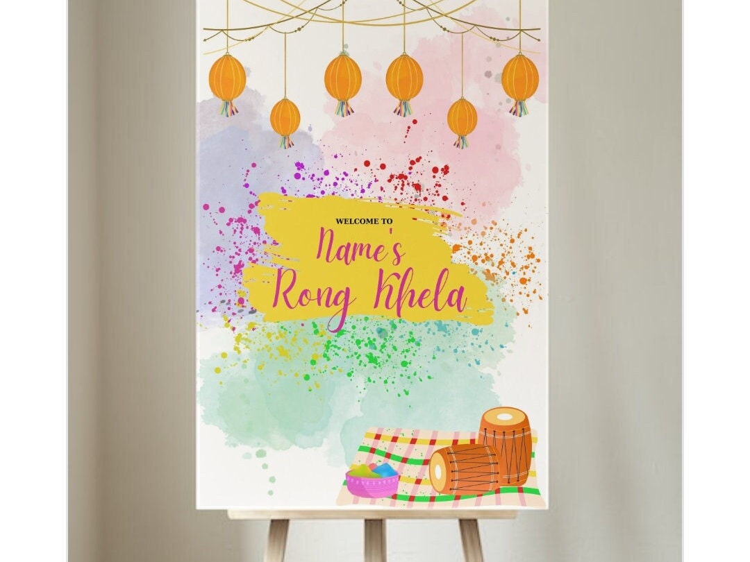 Rong Khela Sign | Holi Pagwah Poster Color Powder Party Bengali Indian ...