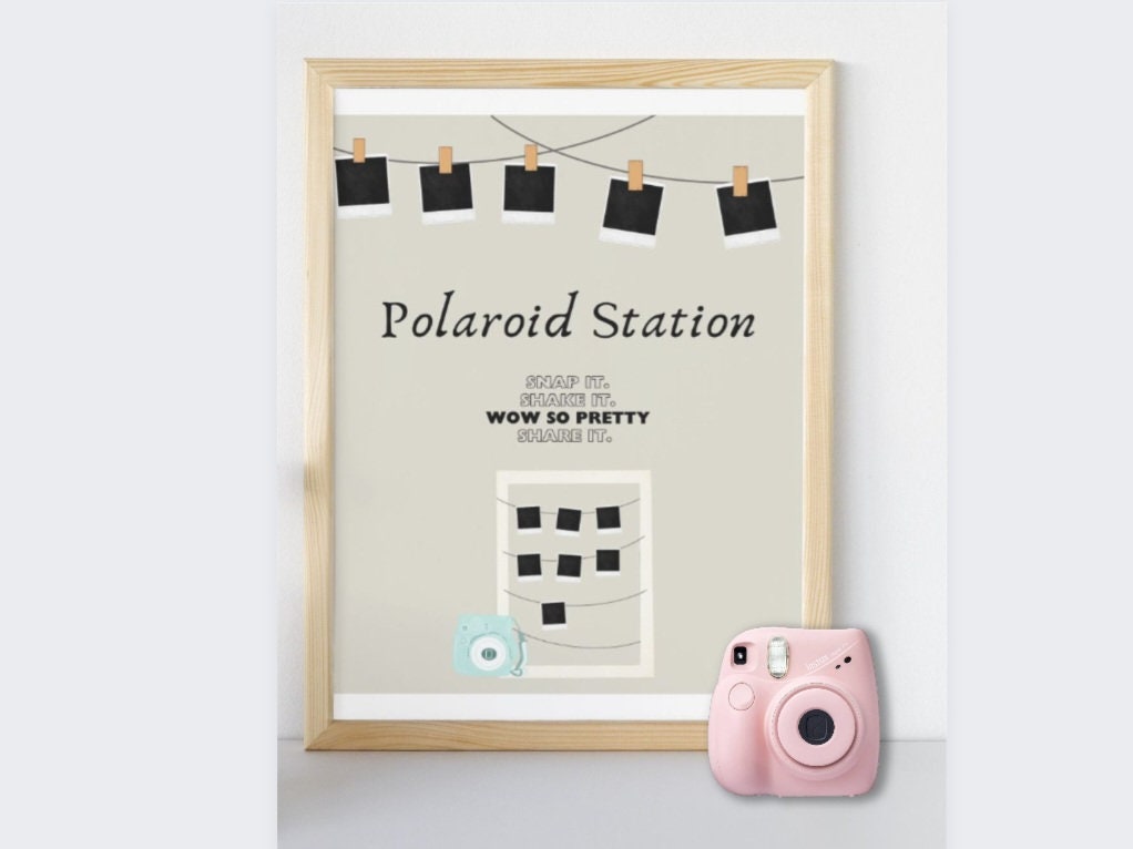 Polaroid Station Sign | DIY Photobooth Sign | Party Favors | Selfie ...