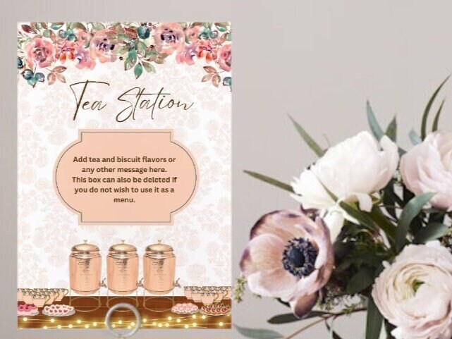 Tea Station Menu Sign| Chai Coffee Sign | Chaiwala | Birthday Shower ...