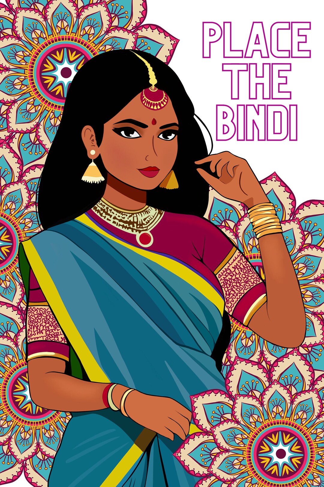 Place the Bindi Game | Pin the Teep Poster | Download Template ...