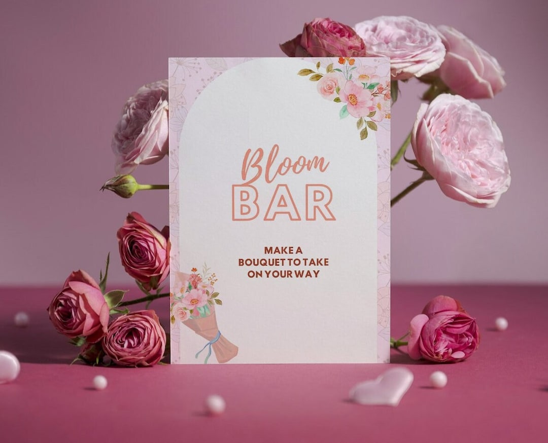 Bloom Bar Sign | Flower Bar Sign | DIY Flower Station Sign | DIY ...