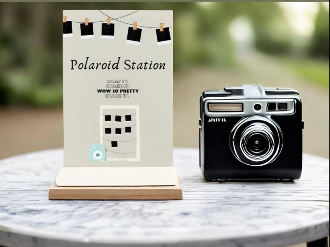 Polaroid Station Sign | DIY Photobooth Sign | Party Favors | Selfie ...
