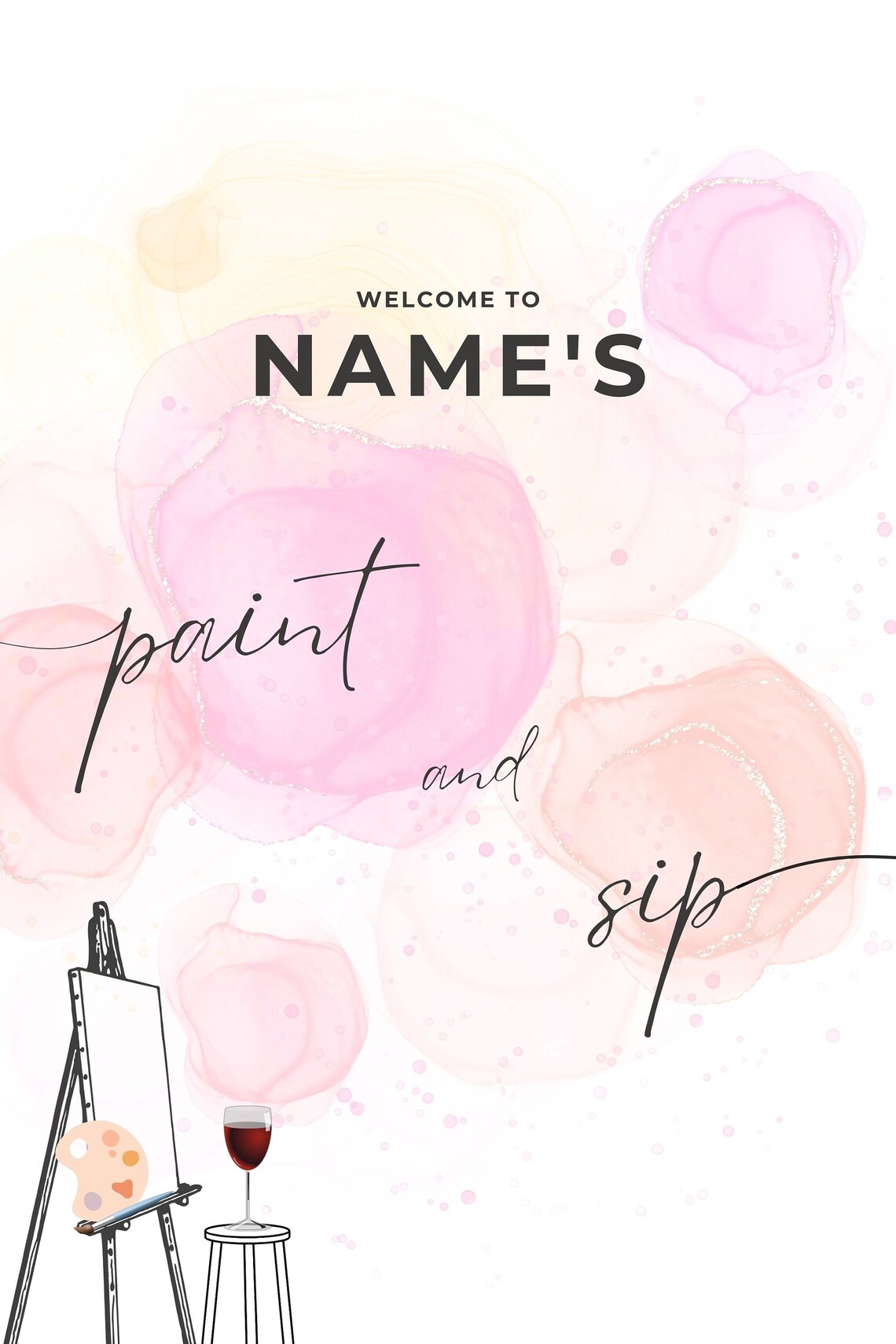 Paint and Sip Sign | DIY Paint Party | Paint and Easel | Ladies Night ...