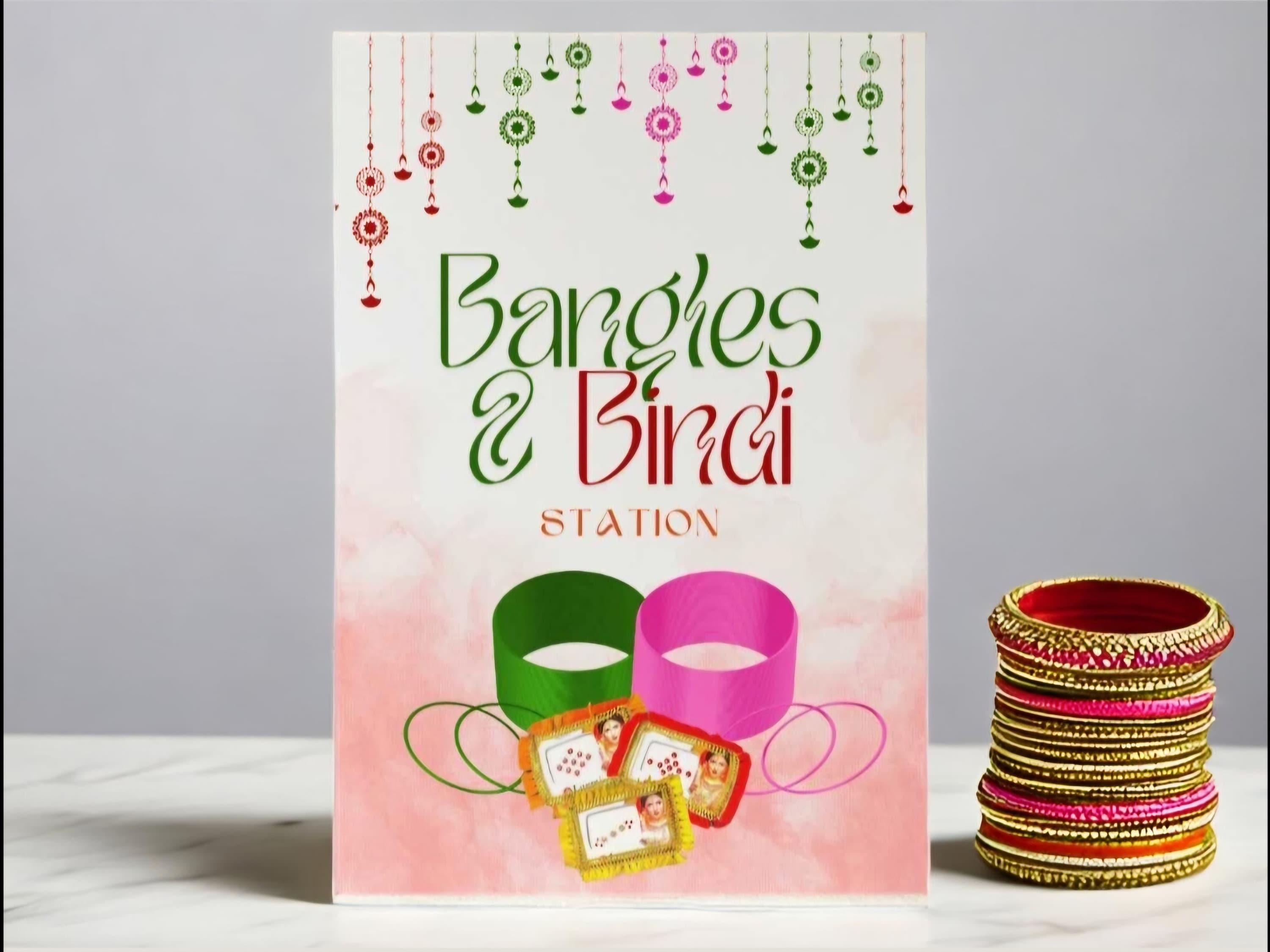 Bangles and Bindi Bar Cart Stall Sign | Churi and Teep Favor Poster ...