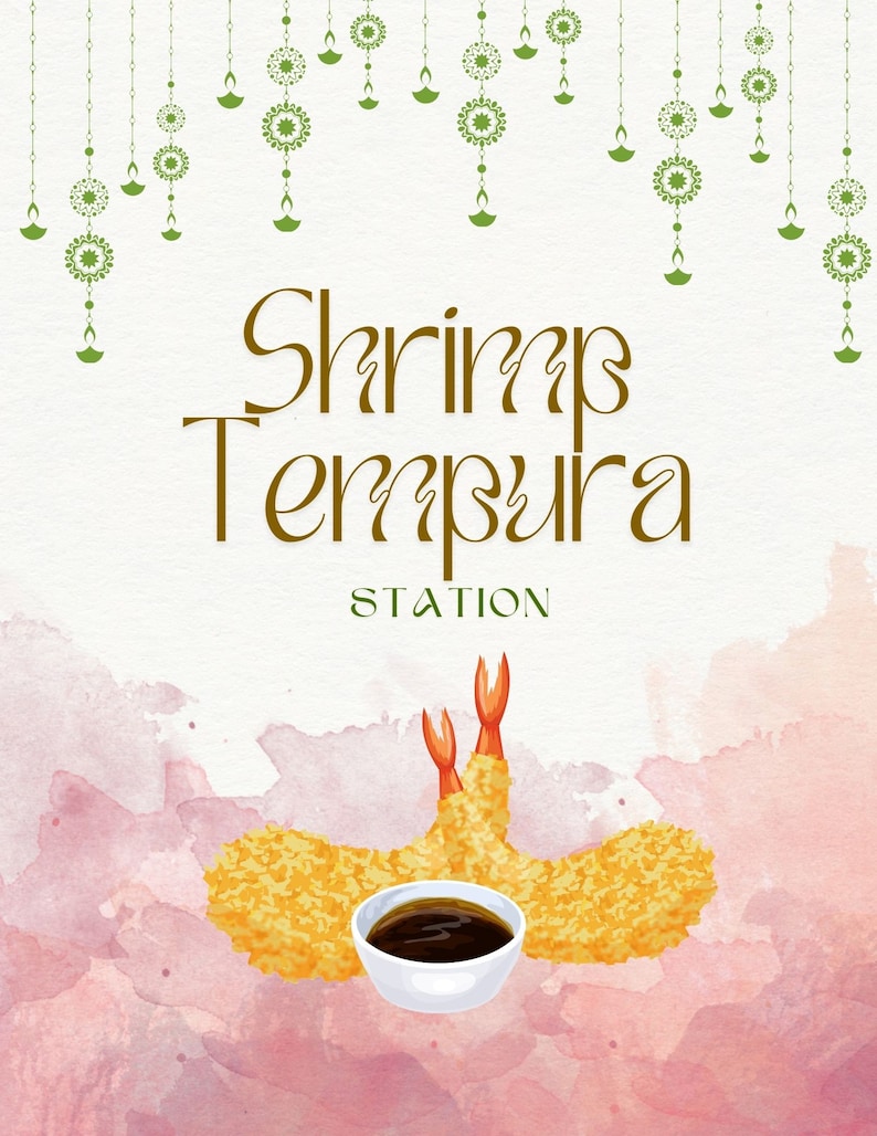 Shrimp Tempura Station Stall Sign | Appetizer Poster | Indian Bengali ...