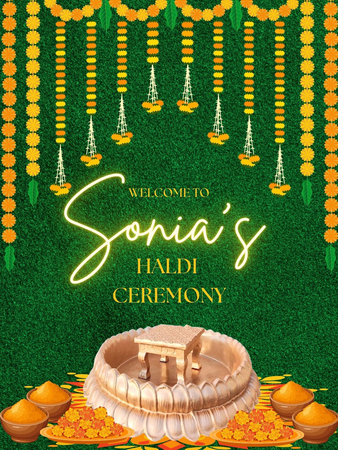 Urli Lotus Tub Haldi Welcome Sign | Holud Turmeric Ceremony | Bengali ...