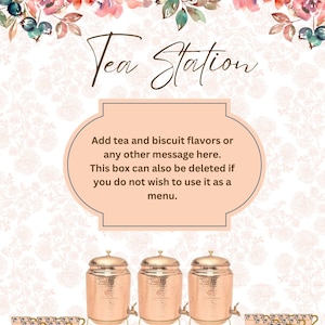 Tea Station Menu Sign| Chai Coffee Sign | Chaiwala | Birthday Shower ...