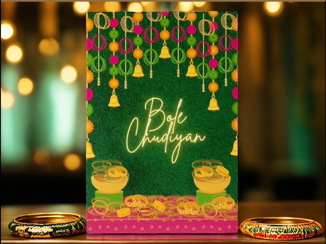 Green Bangle Bar Sign | Churi Cart Sign | Favor Cart | Bole Chudiyan ...