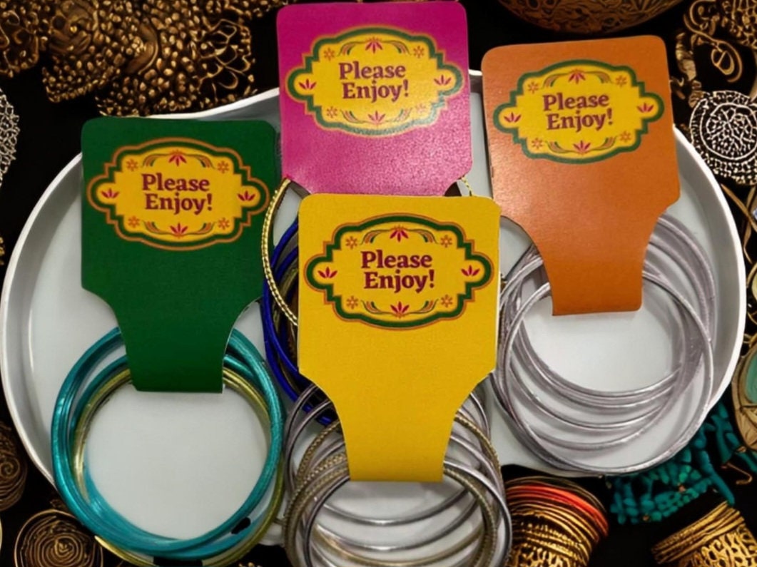 Bangle Favor Tag Template | Scrunchie Tag | Mehendi Haldi Henna Holud ...