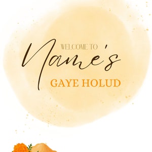 Gaye Holud Welcome Sign | Haldi Poster | Minimal Design | Bengali ...