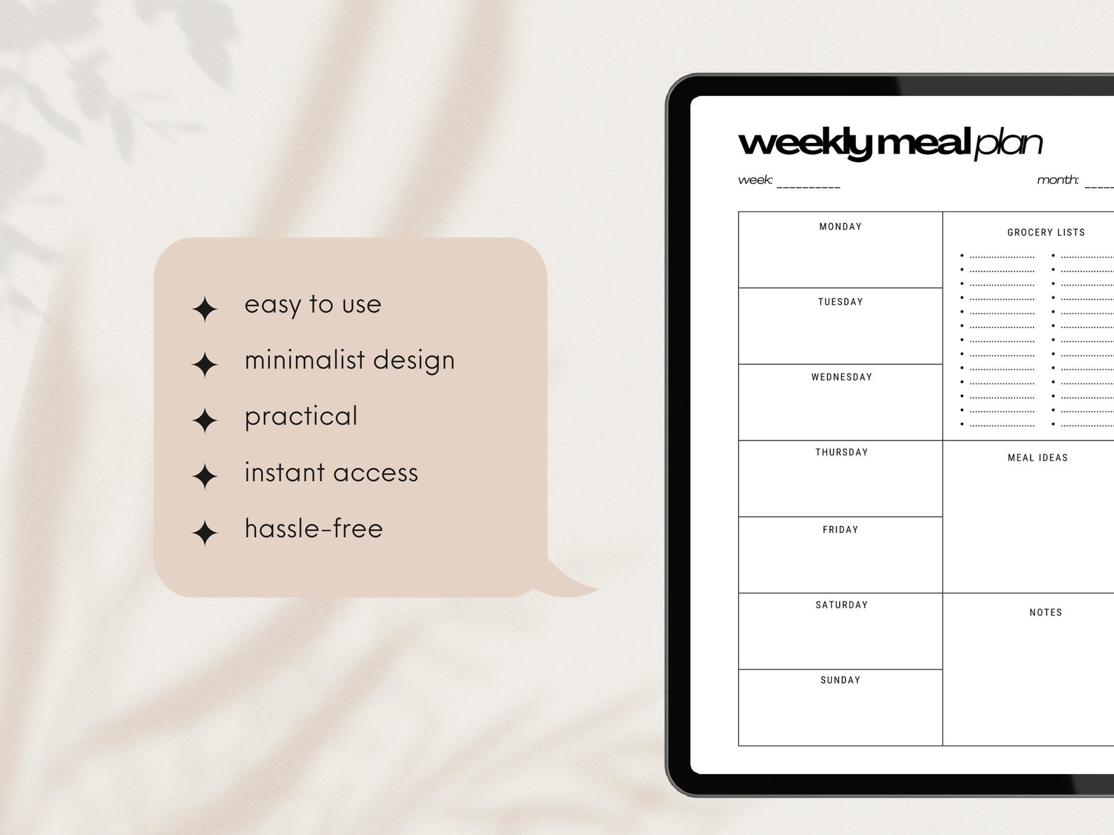 Weekly Meal Planner Printable PDF | Meal Planning, Grocery List ...