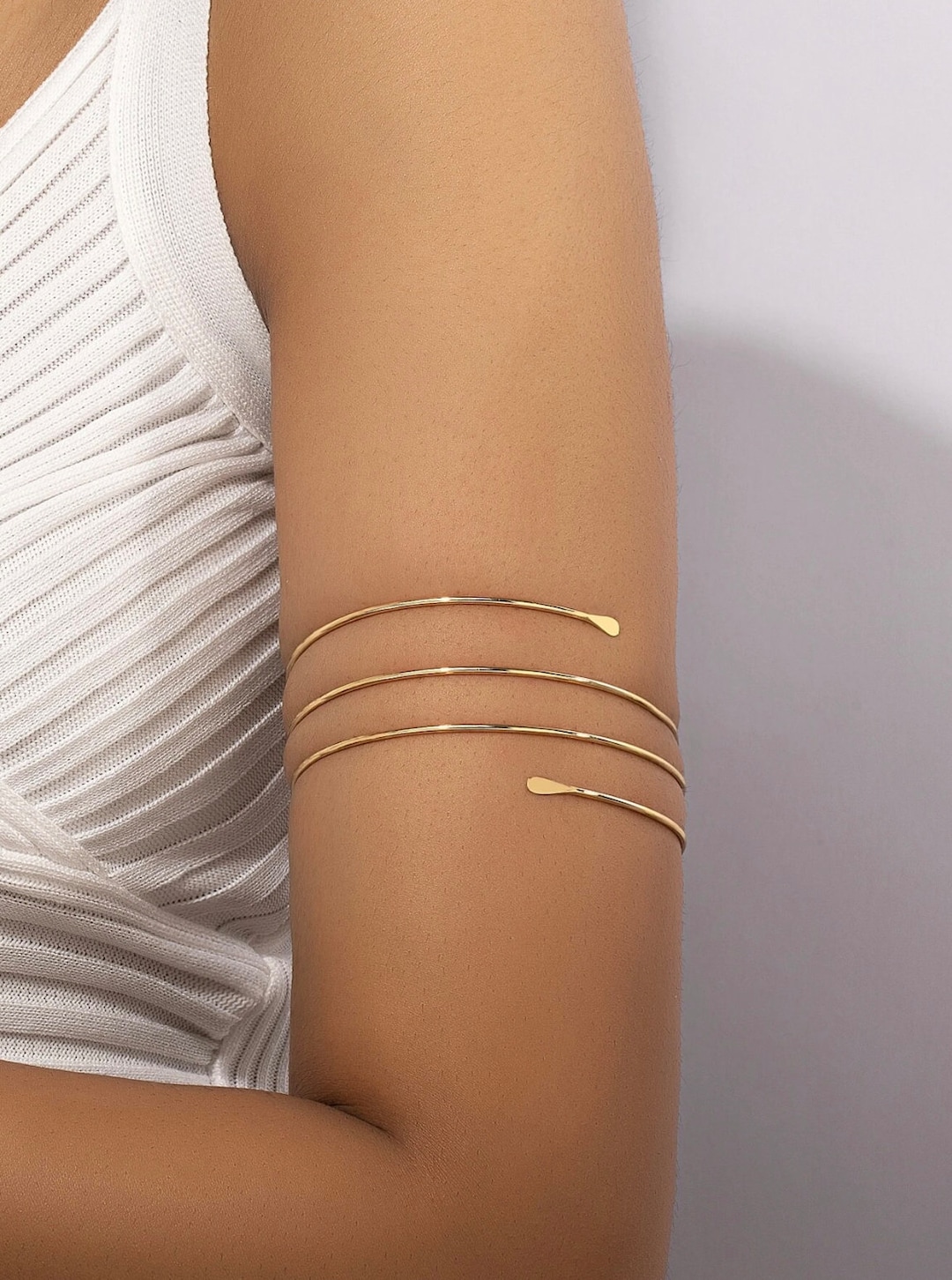 Minimalist Arm Cuff, Gold Arm Band, Gold Upper Arm Cuff Bracelet, Arm Cuff Gold, Gift - Etsy