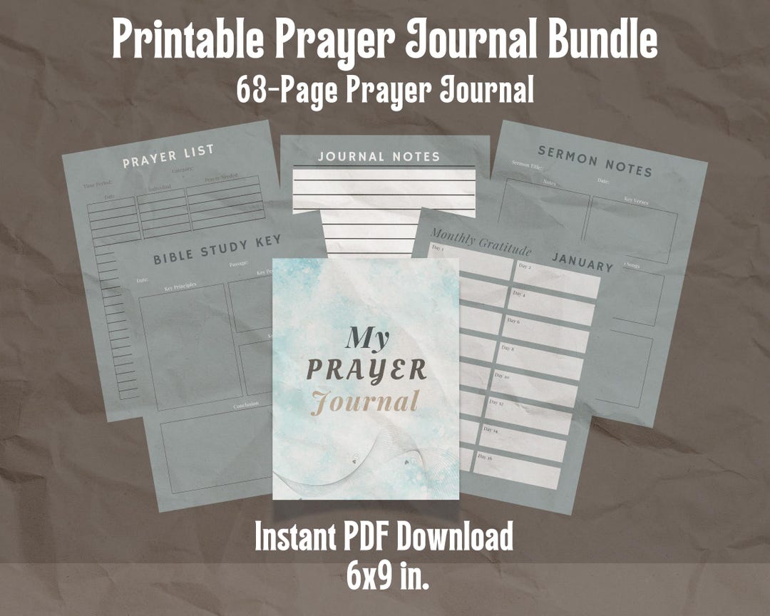 63 Page Prayer Journal Printable| PDF Digital Download| Bible Study ...