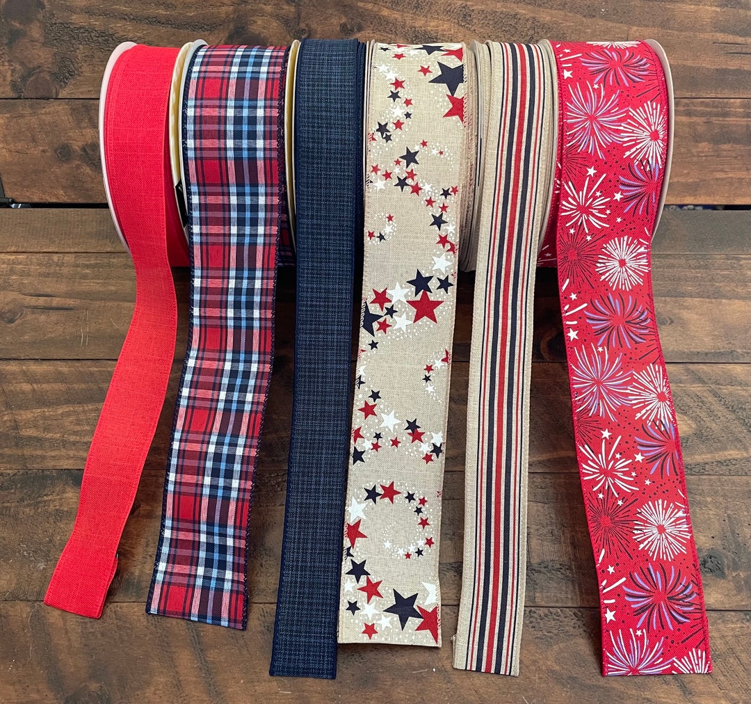 Patriotic Wired Ribbon - Etsy