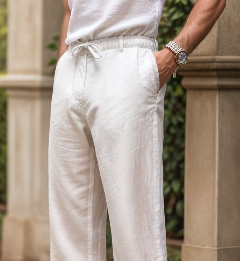 Men's Linen Pants Sewing Pattern: Elastic Waist Trousers (size 35-68 ...