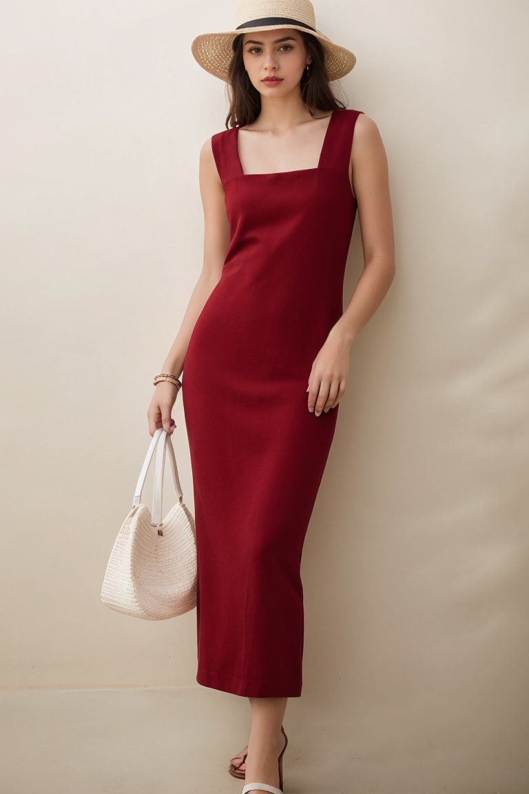 Square Summer Dress Sewing Pattern, Cottagecore Dress, Sleeveless Dress ...