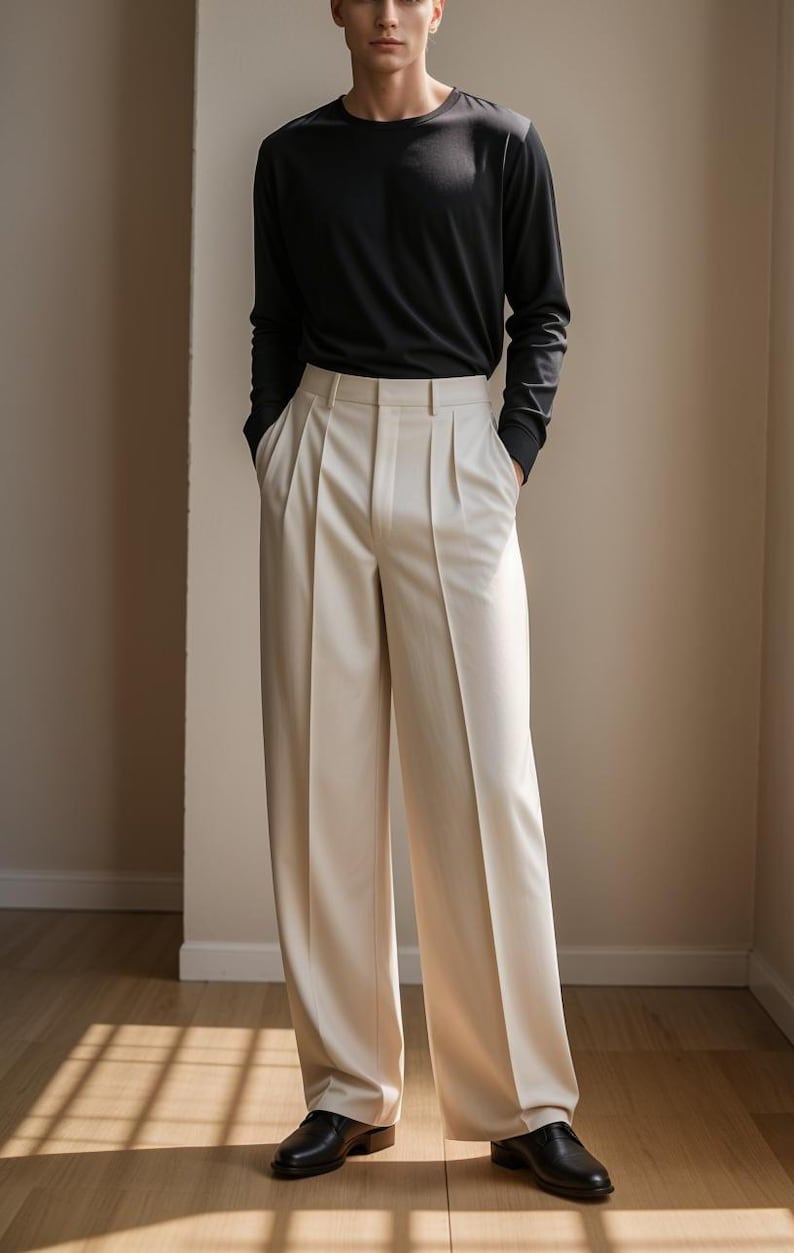 Men's Wide Leg Pants Sewing Pattern: Loose Fit Trousers (PDF Pattern ...