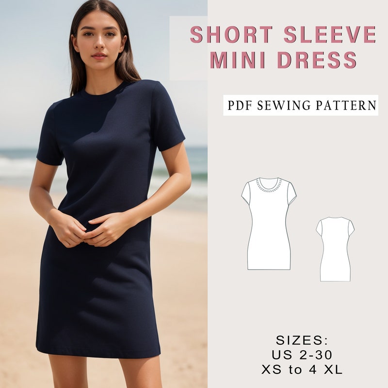 Short Dress Pattern - Etsy