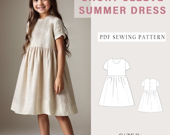 Kid's Sleeveless Summer Dress Pattern,pdf Kids Dress Sewing Pattern ...