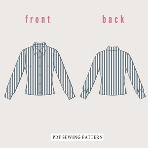 Vintage Neck Cottagecore Blouse Sewing Pattern, Vintage Retro Blouse ...