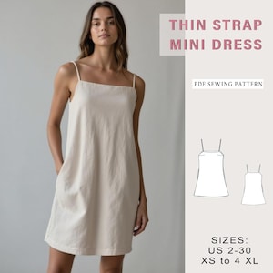 Linen Mini Dress Sewing Pattern: Easy Shift, Trapeze Style (XS-5XL ...