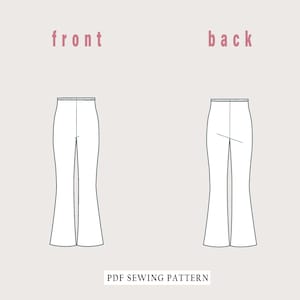 Flare Leg Pants Pattern, Wide Leg Pants Pattern, Comfy Pants Sewing ...