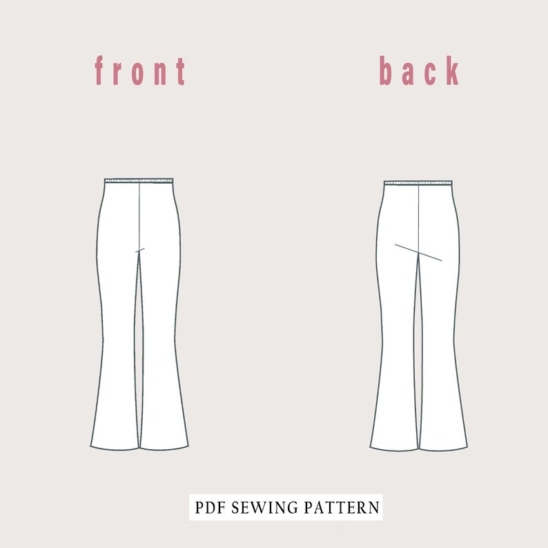 Flare Leg Pants Pattern, Wide Leg Pants Pattern, Comfy Pants Sewing ...