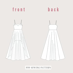 High-low Prom Dress Sewing Pattern, Evening Gown Pattern, Ball Gown ...