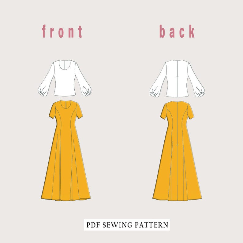 Renaissance Dress Sewing Pattern: Medieval, Elvish, Fairy Cosplay (A0 ...