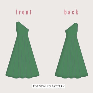 One Shoulder Maxi Dress Pattern|women Dress Pattern|dress Sewing ...