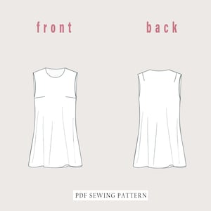 Summer Dress Sewing Pattern, Loose Mini Dress Pattern, Shift Dress ...