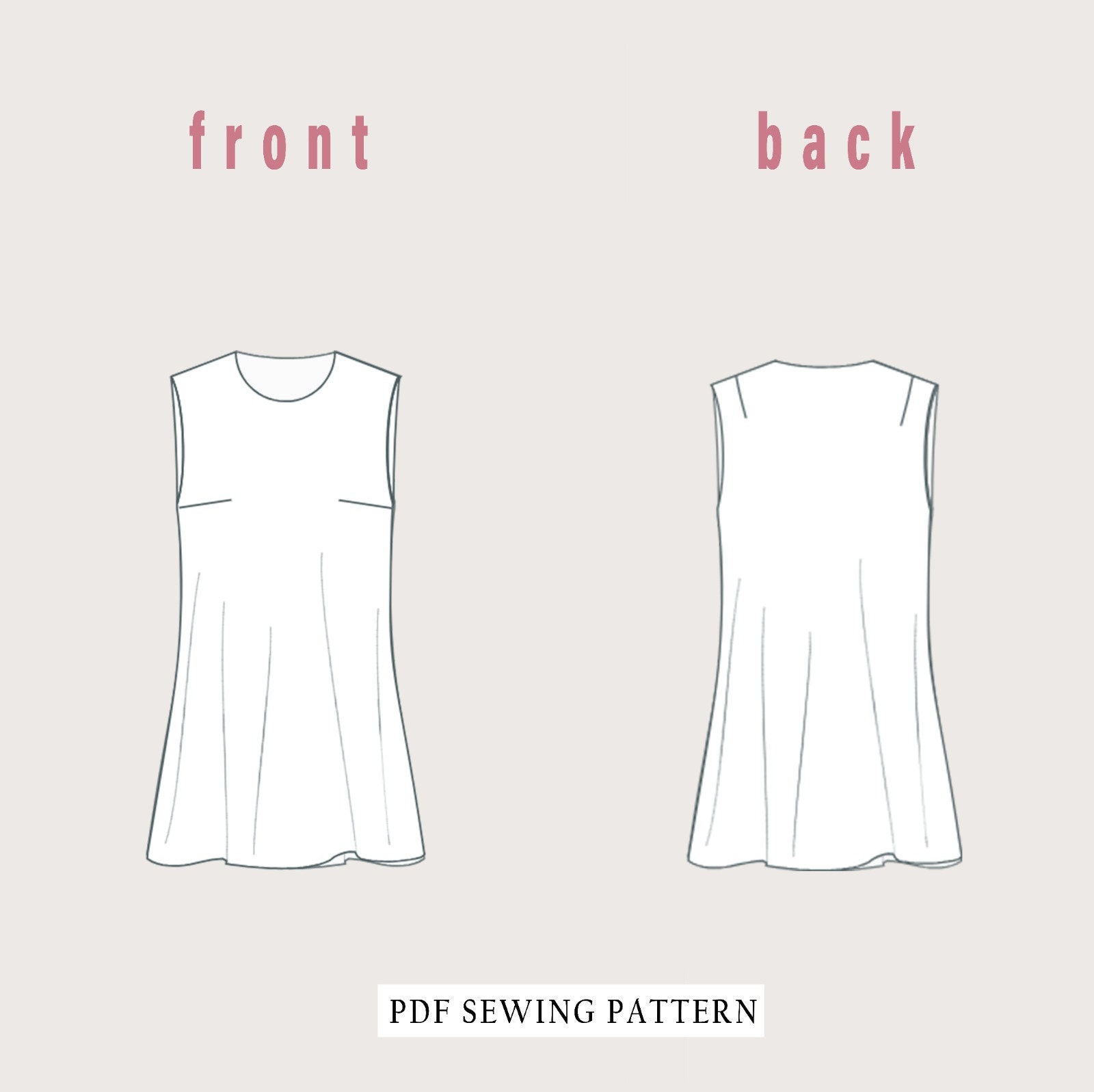 Summer Dress Sewing Pattern, Loose Mini Dress Pattern, Shift Dress ...