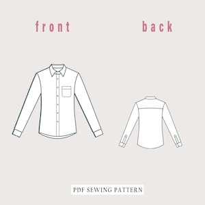 Standart Fit Linen Shirt Sewing Pattern, Shirt Pattern for Men, Button ...