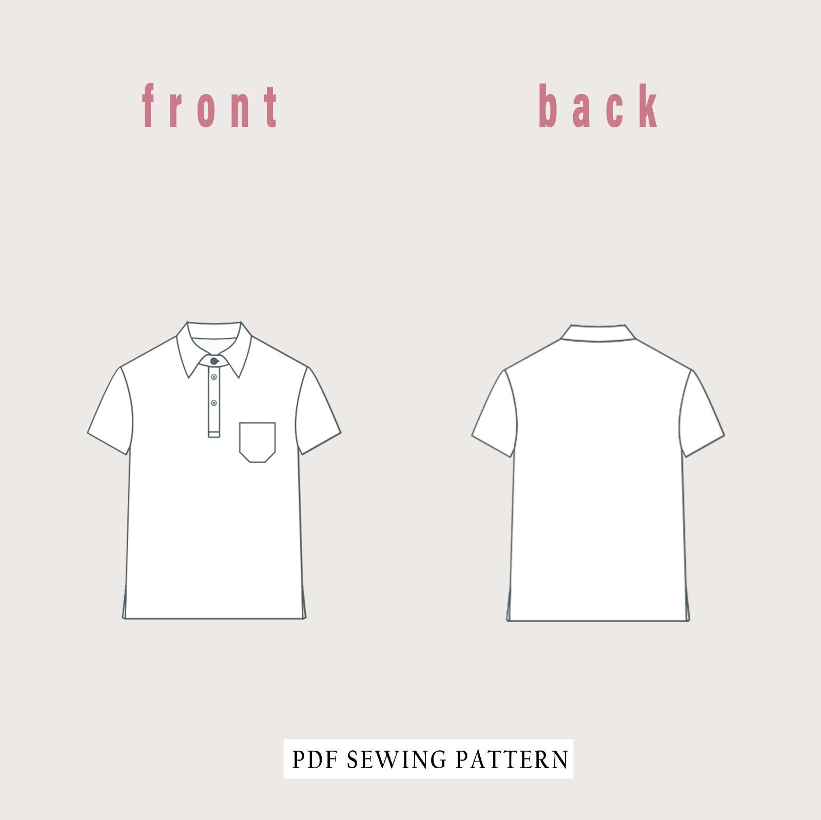Boy's Polo T-shirt Sewing Pattern: Kids Sizes 2Y-16Y (PDF Pattern) - Etsy