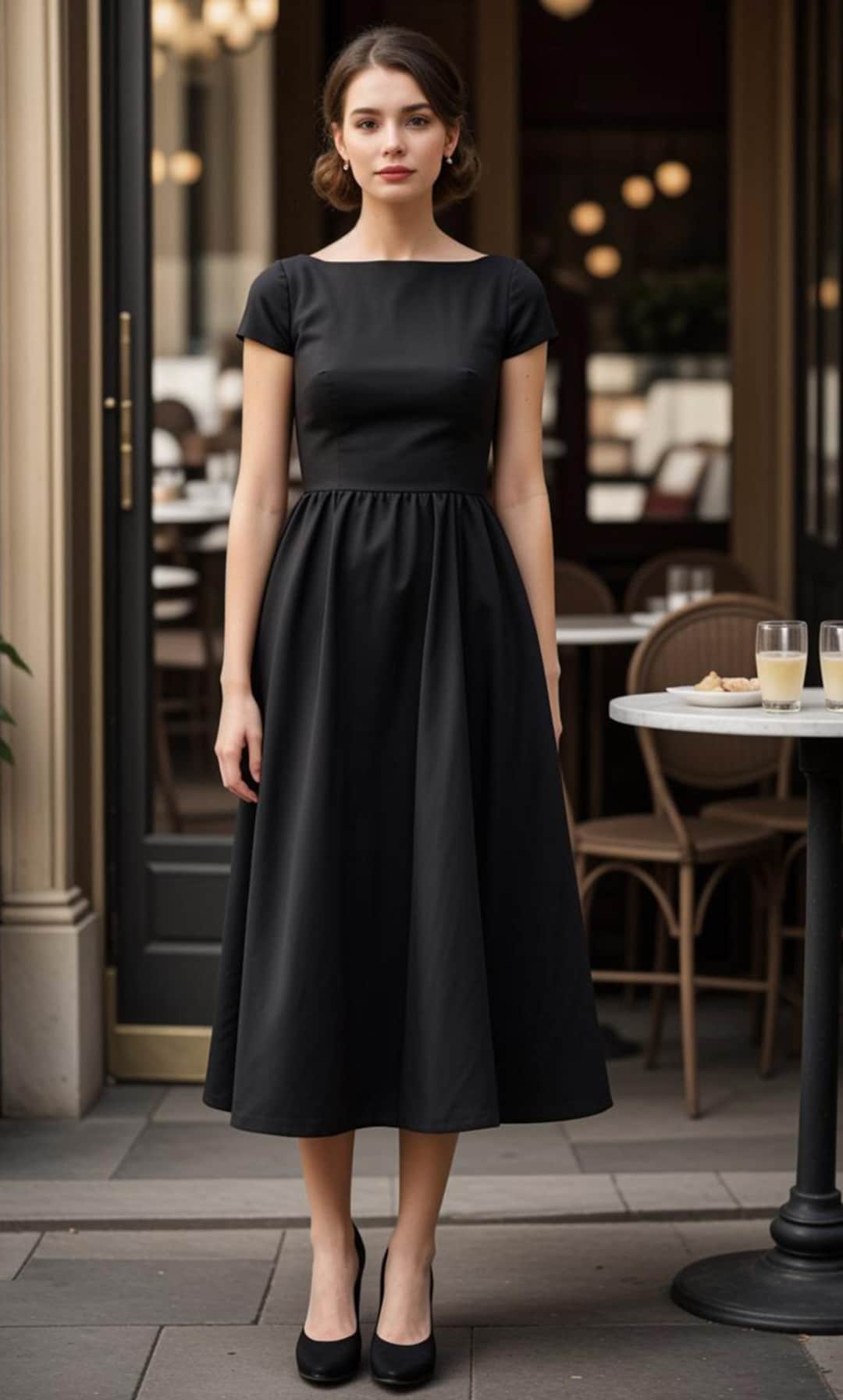 Vintage Style Midi Dress Sewing Pattern, 1950's Vintage Prom Dress ...