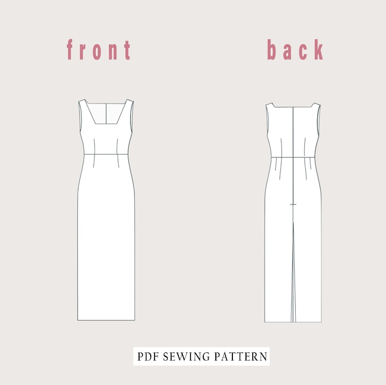 Square Summer Dress Sewing Pattern, Cottagecore Dress, Sleeveless Dress ...