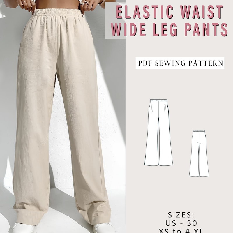 Wide Leg Pants Pattern - Etsy