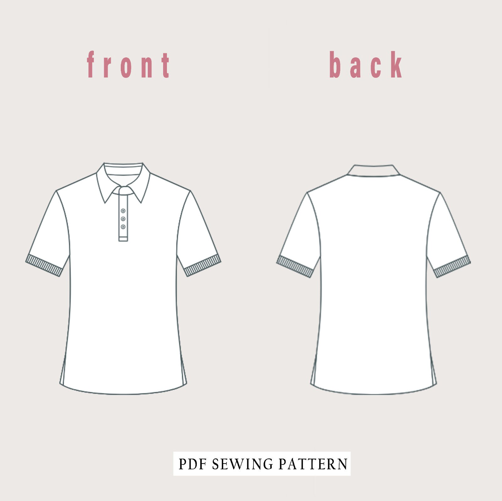 Standart Fit Men's Polo Shirt Sewing Pattern, PDF Men's Sewing Pattern ...