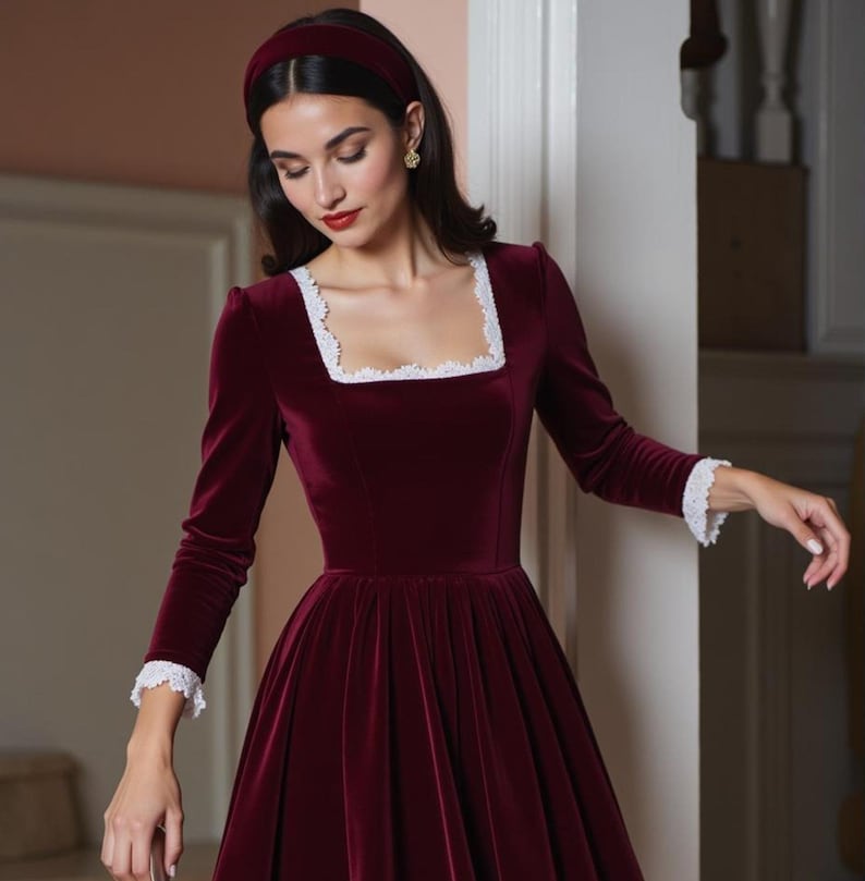 Velvet Square Neck Maxi Dress Sewing Pattern (US 2-30 / XS-4XL ...