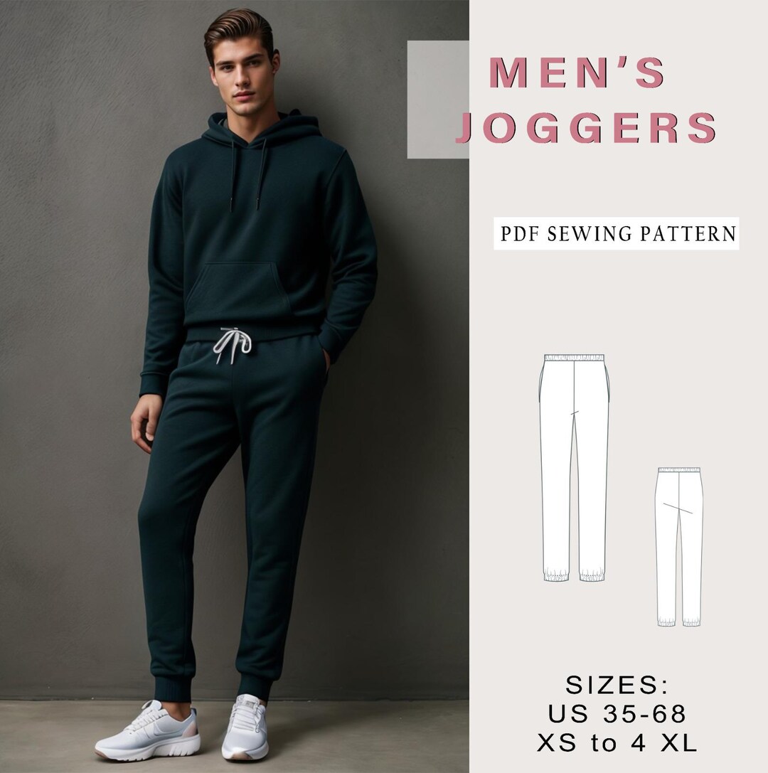 Men Jogger Pattern, Jogger Patterns, Sweatpants Pattern for Men, Men ...