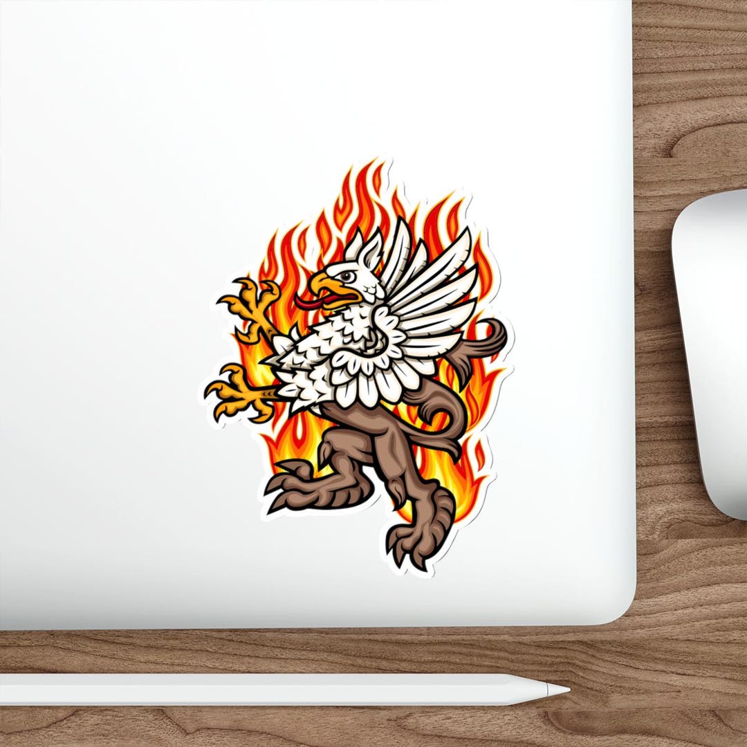 SCA Flaming Gryphon Die-cut Stickers - Etsy