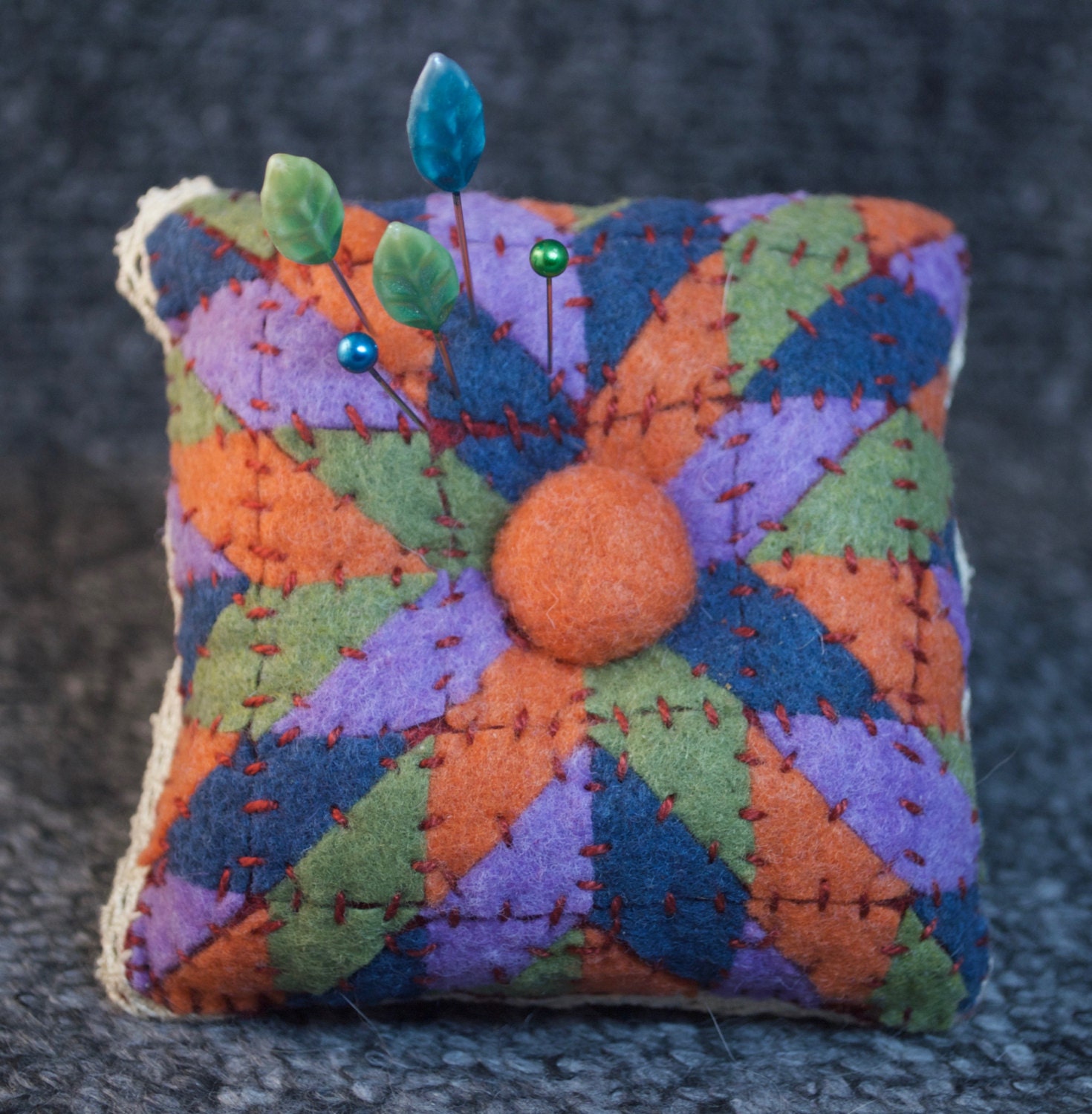 Made to order Quilter's Square Pincushion with Lace | Etsy