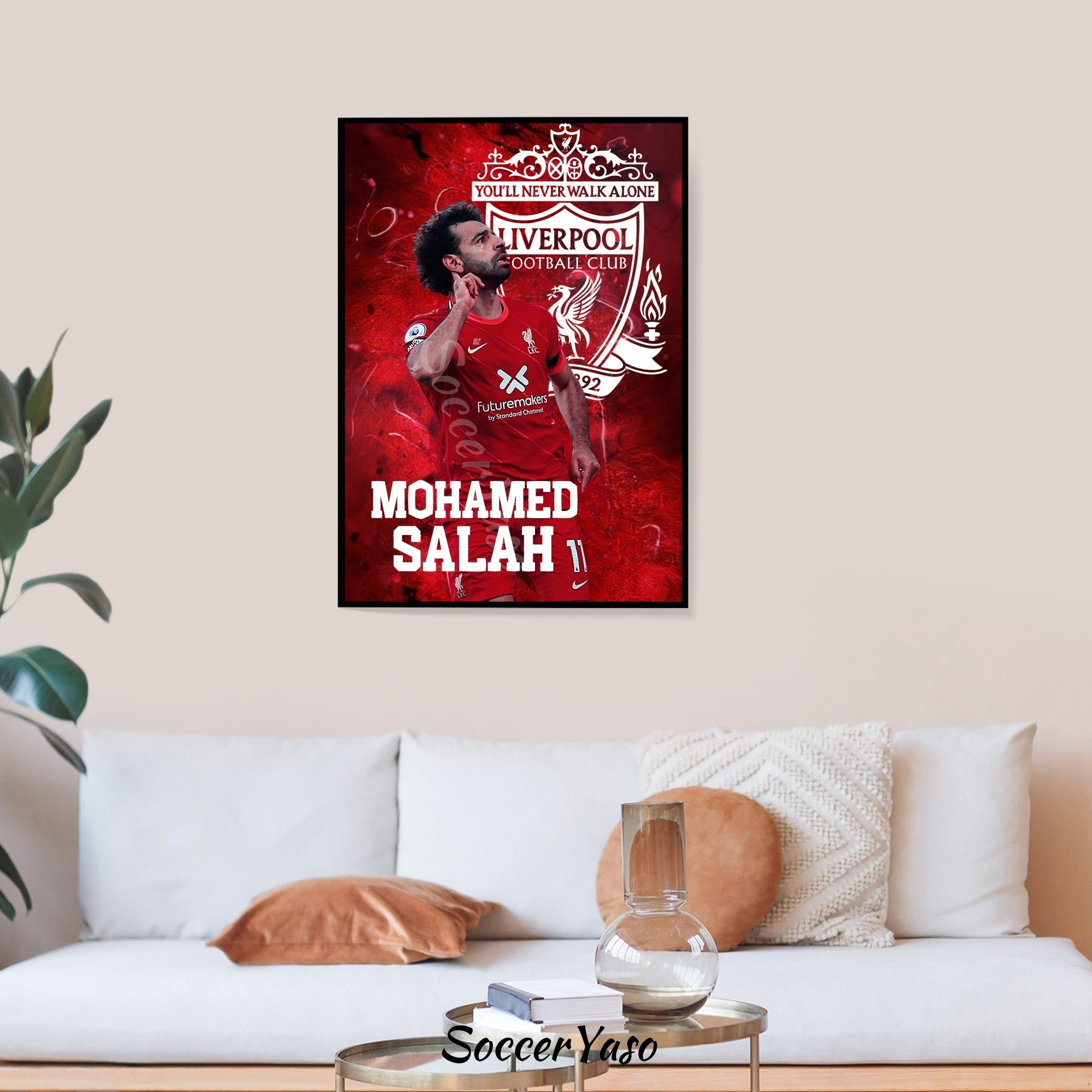 Mohamed Salah Printable Digital Poster, Mohamed Salah Print, Mid ...